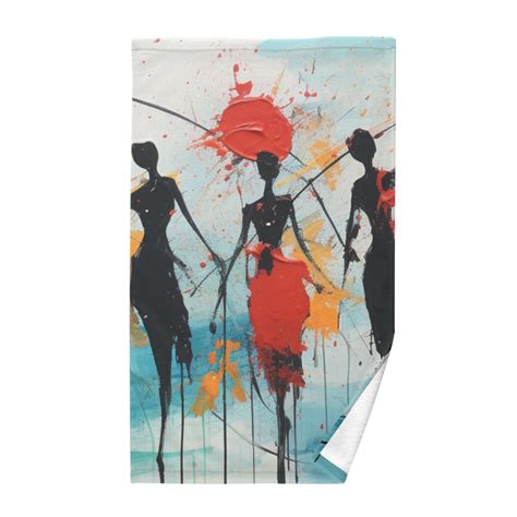 Abstract Characters Cotton Face Towels Soft Hand Towel Absorbent