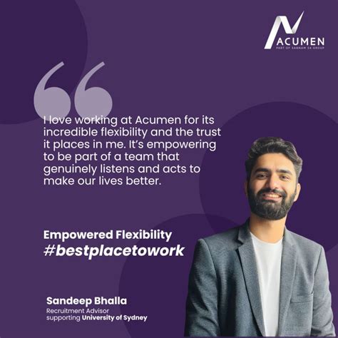 Working At Acumen Part Of Sannam S4 Group Sandeep Bhalla Posted On