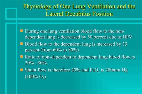One Lung Ventilation Ppt Lung And Respiratory Health Diseases And