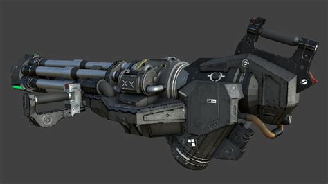 Artstation Sci Fi Chaingun Game Assets