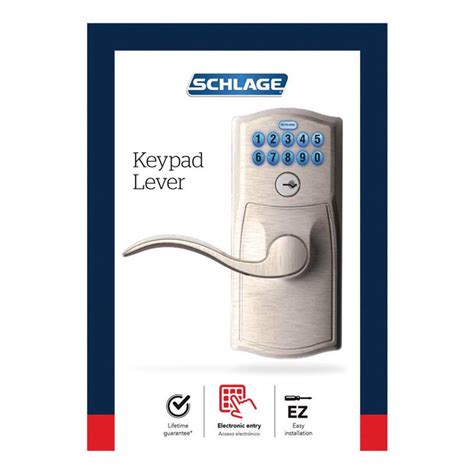 Schlage Steel Electronic Keypad Entry Lock Satin Nickel 043156901159