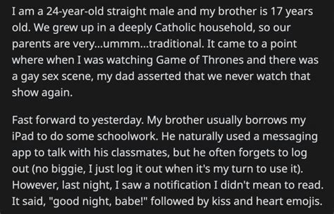 A Guy Finds Out About His Brother S Sexuality After Accidentally Reading His Message Notifications