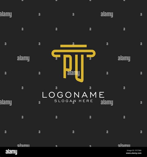 Pu Initial Logo With Simple Pillar Style Design Vector Graphic Stock Vector Image And Art Alamy