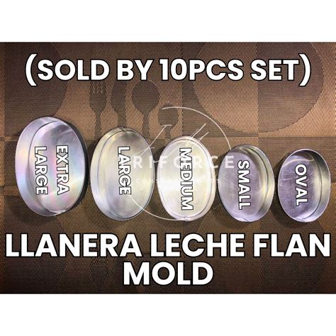 Llanera Leche Flan Mold Sold By Set Of 10 Direct From Manufacturer Oval Small Medium Large