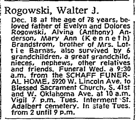 Walter J Rogowski 1893 1971 Find A Grave Memorial