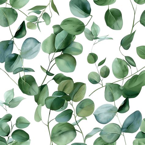 Eucalyptus Herbal Leaf Seamless Pattern Eucalyptus Herbal Leaf Png