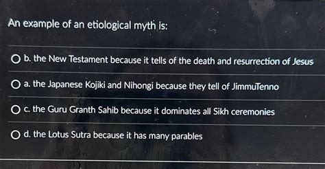 Solved An Example Of An Etiological Myth Isb ﻿the New