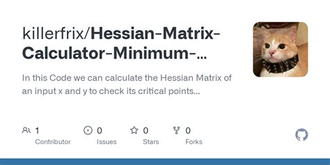 github killerfrix hessian matrix calculator minimum maximum and