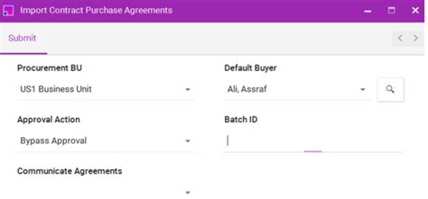 Import Contract Purchase Agreements Procurement Module
