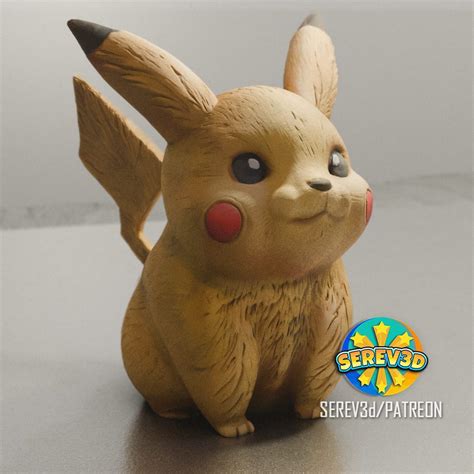 Realistic Pikachu Serev3d High Quality Stl And 3mf 3d Print Models