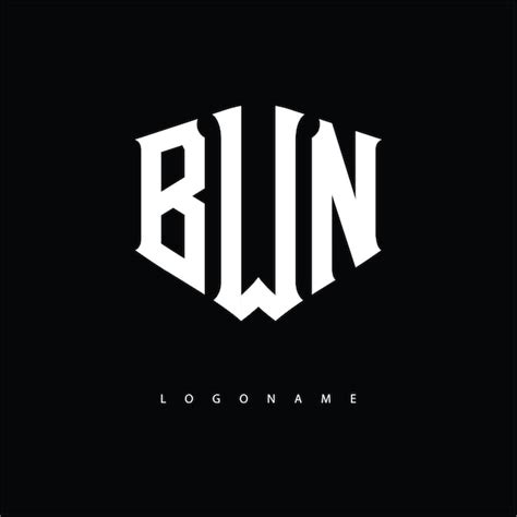 Bwn Gothic Shield Logo Bold Monogram Emblem For Premium Branding