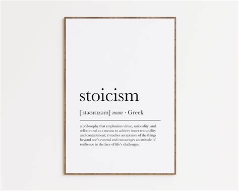 Stoicism Definition Print Dictionary Artwork Latin Word Definition