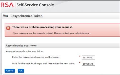 Tokencode Is Incorrect While Attempting To Resynchronize An Rsa Securid Software Token On Rsa