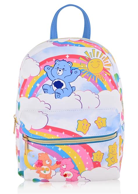 Fast Forward Care Bears Backpack For Women Men Unisex Cute Pu