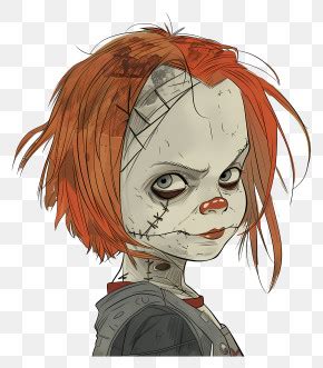 Chucky Creepy Doll With Stitches And Messy Hair Png