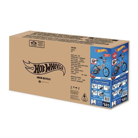 40cm Hot Wheels Bike With Rev Grip Kmart