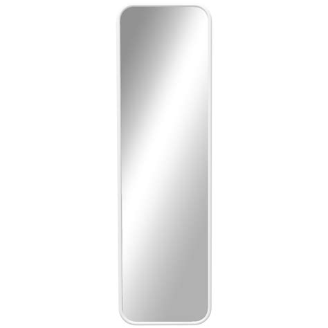 Homcom Specchio Verticale Moderno Con Bordi Arrotondati Bianco Aosom