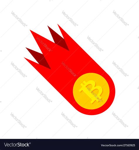 Falling Bitcoin Price Decrease In Value Crypto Vector Image