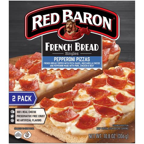 Red Baron Pizza French Bread Singles Pepperoni 2 Count 10 80 Oz