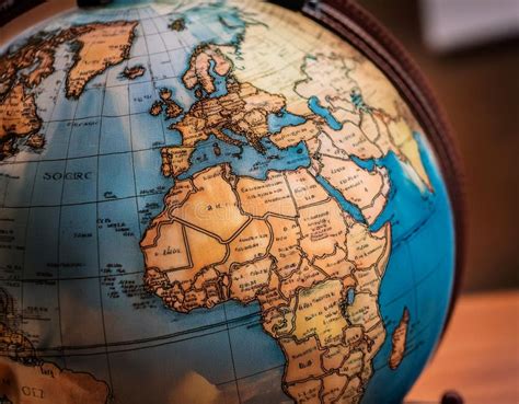 Globe Displaying The World Map Highlighting Global Geography And International Perspective