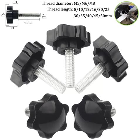 5 10pcs Star Shape Thread Clamping Handle Bolt Bakelite Hand Knob