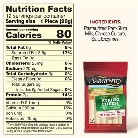 Sargento® Natural Mozzarella String Cheese Sticks 12 Count Sargento