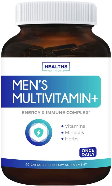 Mens Multivitamin 60 Capsules Non Gmo Daily Vitamins And Minerals With