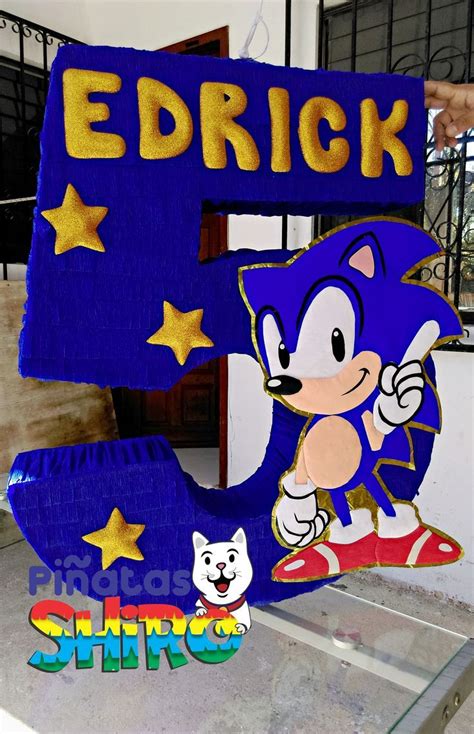 Piñata 5 Sonic Fiesta De Sonic Piñatas De Numeros Fiestas De Cumpleaños De Sonic