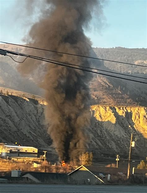 Smoke Billowing From Structure Fire On Shuswap Road Near Kamloops