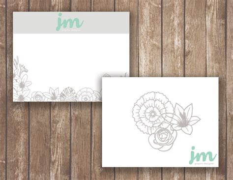 Personal Note Card Template Note Card Design Digital Illustrator