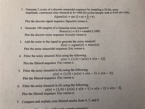 Solved 1 Generate 2 Cycles Of A Discrete Sinusoidal