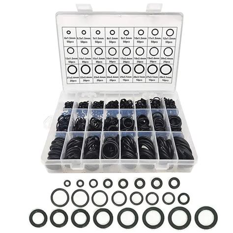 740pcs Rubber O Ring Assortment Kits 24 Sizes Sealing Gasket Washer