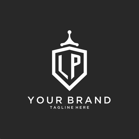 Lp Monogram Logo Initial With Shield Guard Shape Design 15785335 Vector