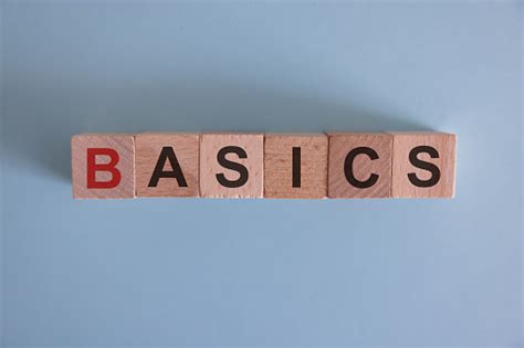 Basics Symbol Concept Word Basics On Wooden Cubes Beautiful White