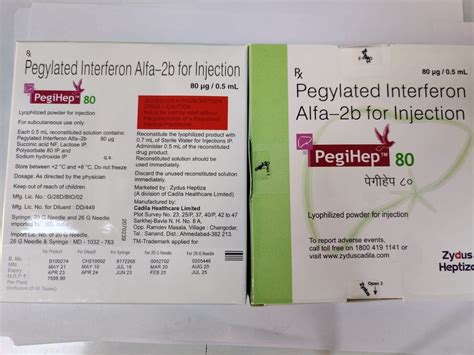 Pegihep 80 Pegylated Interferon Alpha 2b Injection Zydus Heptiza 0 5