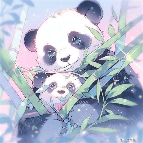 水彩熊猫妈妈和熊猫孩子素材ai图片下载红动中国