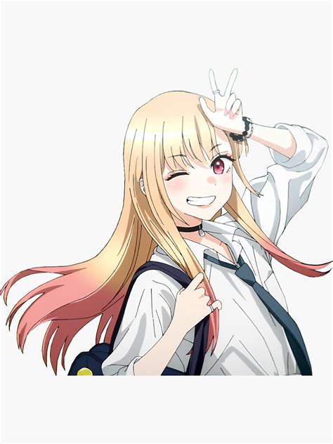 Peace Smile Marin Kitagawa Sticker For Sale By Whoeverxx Redbubble