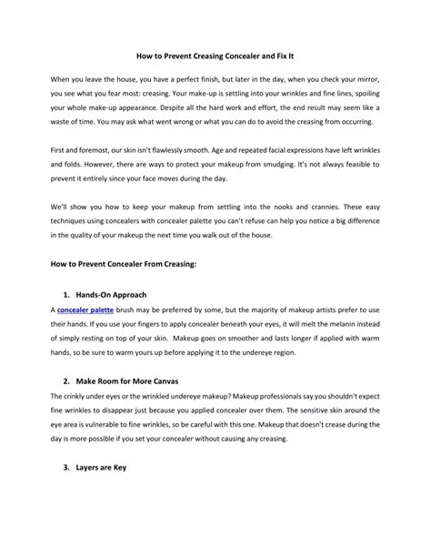 Ppt How To Prevent Creasing Concealer And Fix It Powerpoint