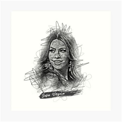 Sofia Vergara Abstract Sketch Art Sofia Vergara Sketch Design Sofia Vergara Art Print By