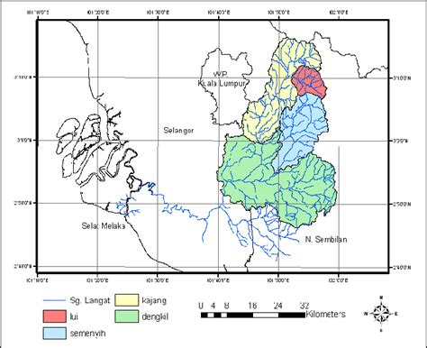Map Of The Langat River Basin Download Scientific Diagram