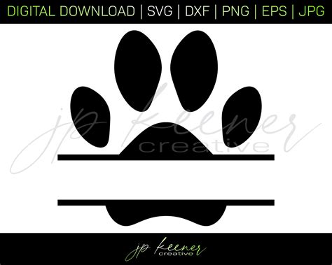 Split Paw Print Svg Set Paw Print Cut Files Paw Print Dxf Etsy España