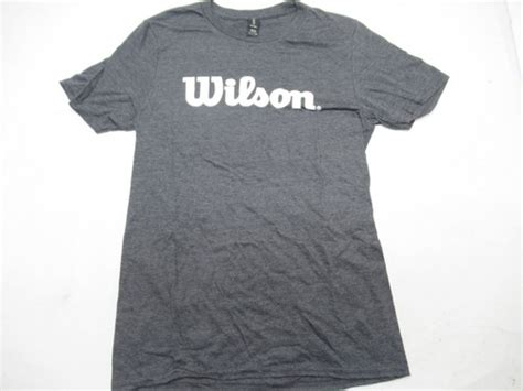 Wilson Wilson Logo T Shirt Soft Poly Cotton Blend Charcoal Gray
