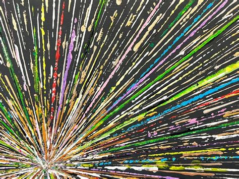 Contemporary British Starburst Explosion Of Colors Large Contemporary