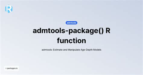 Admtools Package R Function From Admtools R Packages
