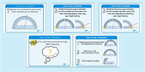 Editable Step By Step Protractor Display Posters Twinkl