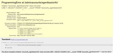 Python Programmingerror At Url Relation Appmodel Does Not Exist Line 1 Select Count
