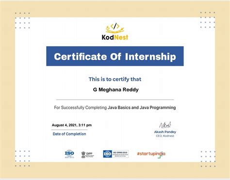 Gmeghana Reddy On Linkedin Kodnest Javaprogramming Dreamfactory Internship