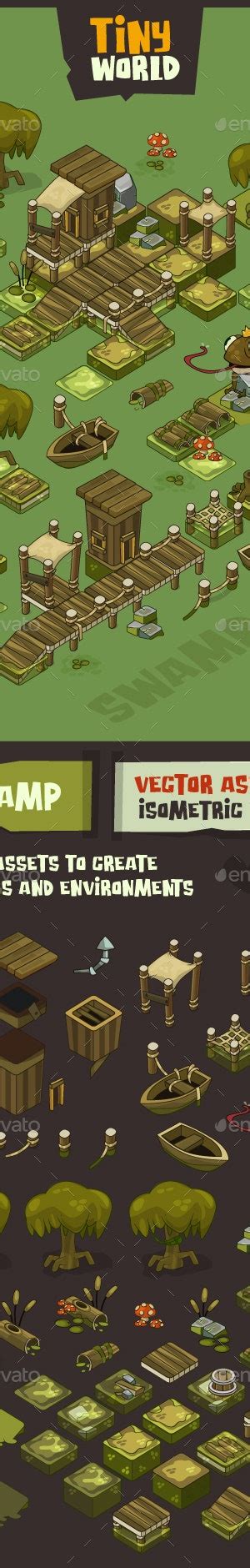 Tiny World Swamp Game Assets Graphicriver