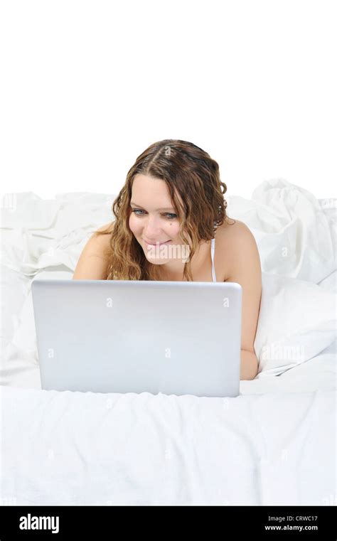 Woman With Laptop Stock Photo Alamy