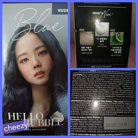 100 Authentic 4b Upversion Hello Bubble X Blackpink Fashionable Colour Foam Hair Dye Foc